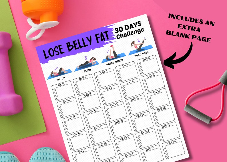 30-day Belly Fat Burn Challenge | Home Workout Plan | 2 Difficulty ...