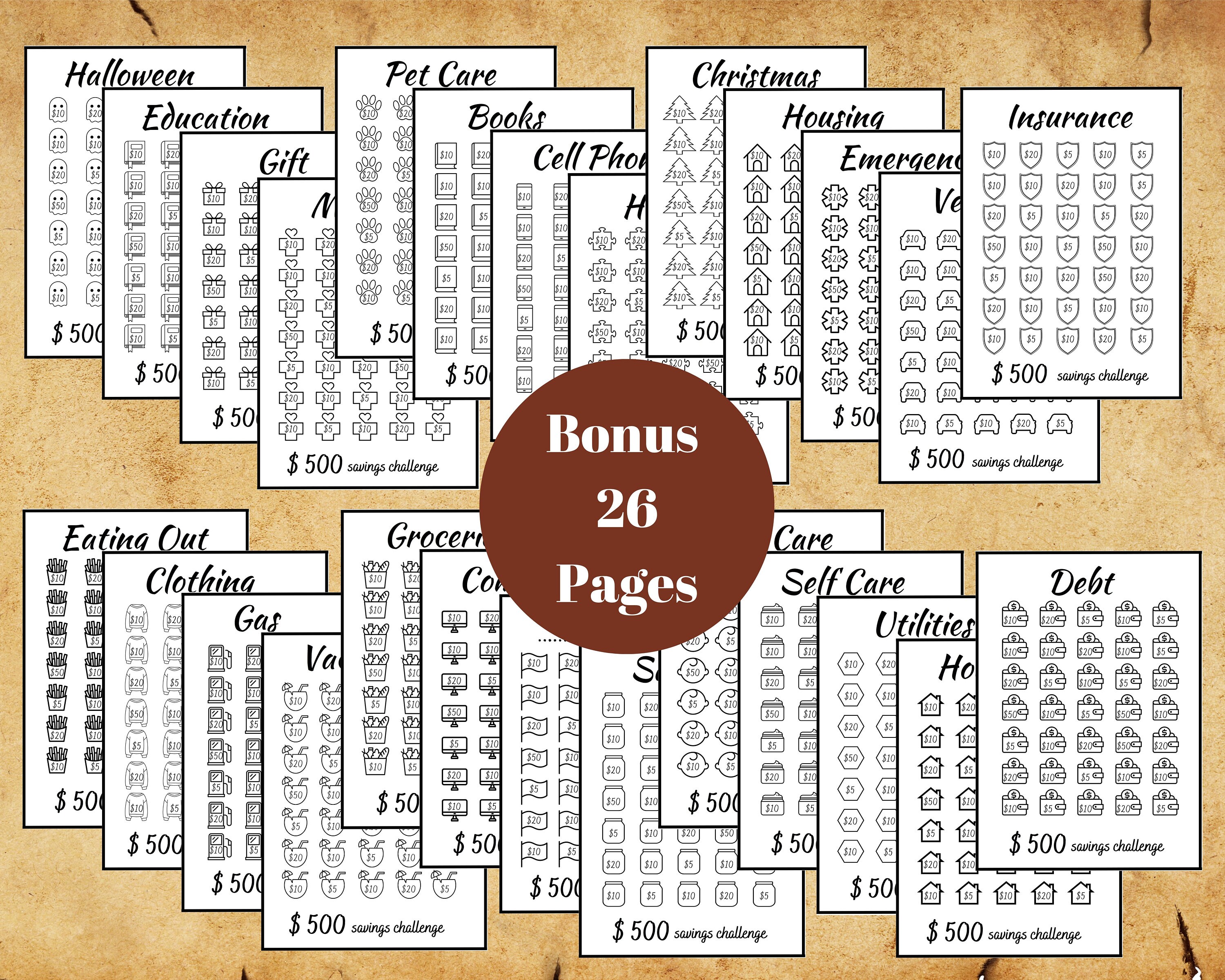 Ultra Savings Challenge Bundle, Savings Challenge Printable, A6 Mini ...