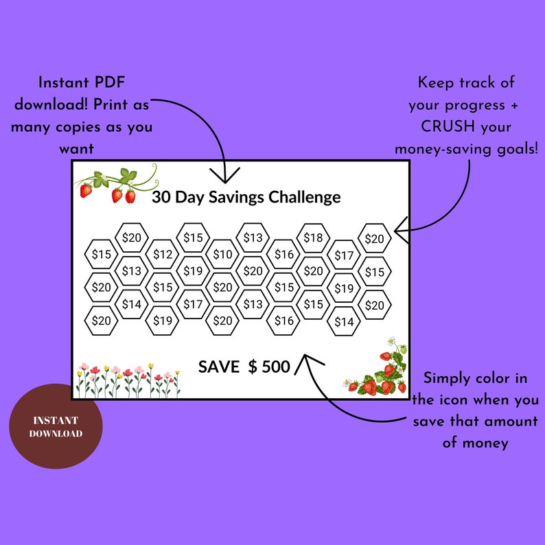 Savings Challenge Printable Cash Stuffing, A6 Budget Binder Envelope ...