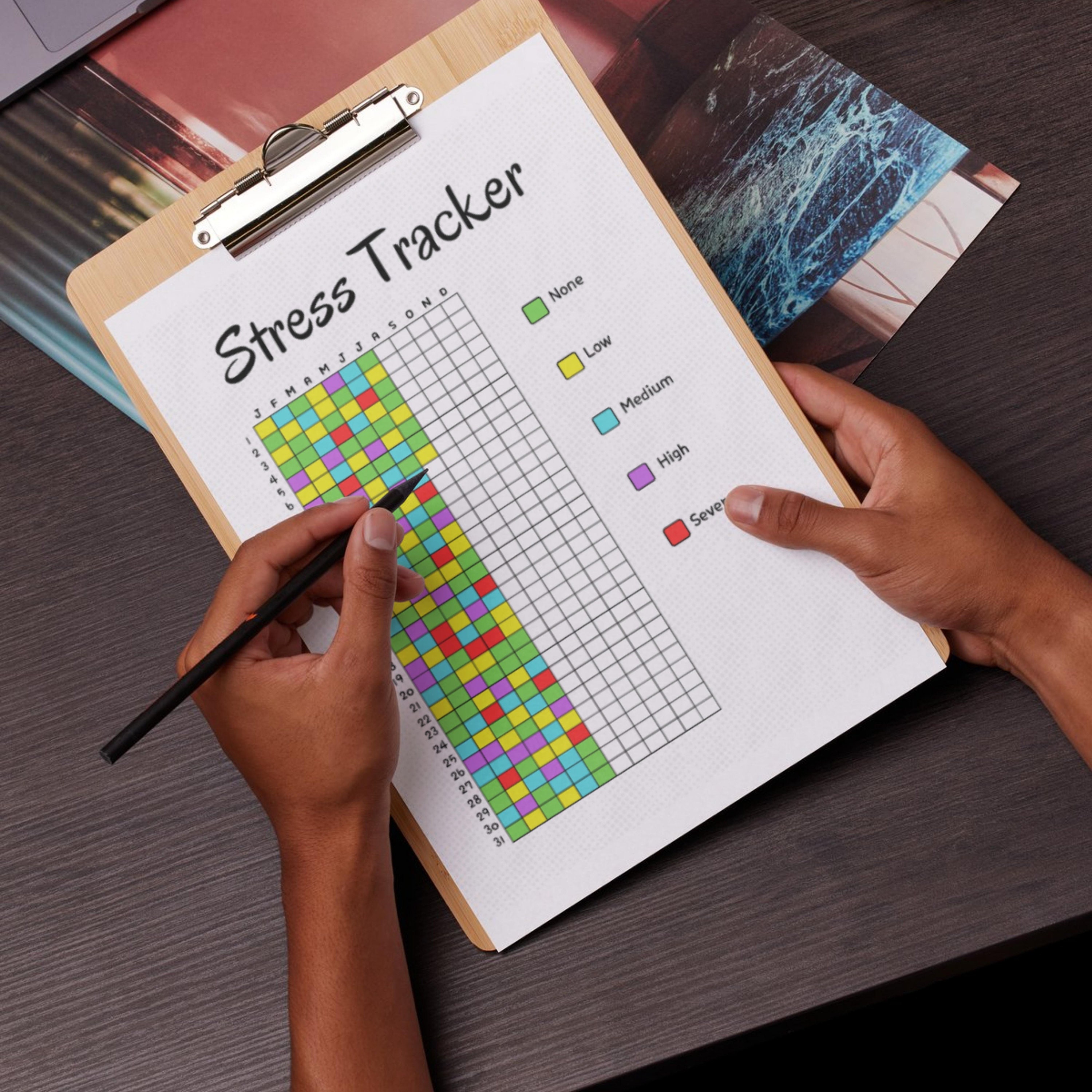 Stress Tracker, PRINTABLE Tracker, PRINTABLE 4 Diffret Size , Habit ...