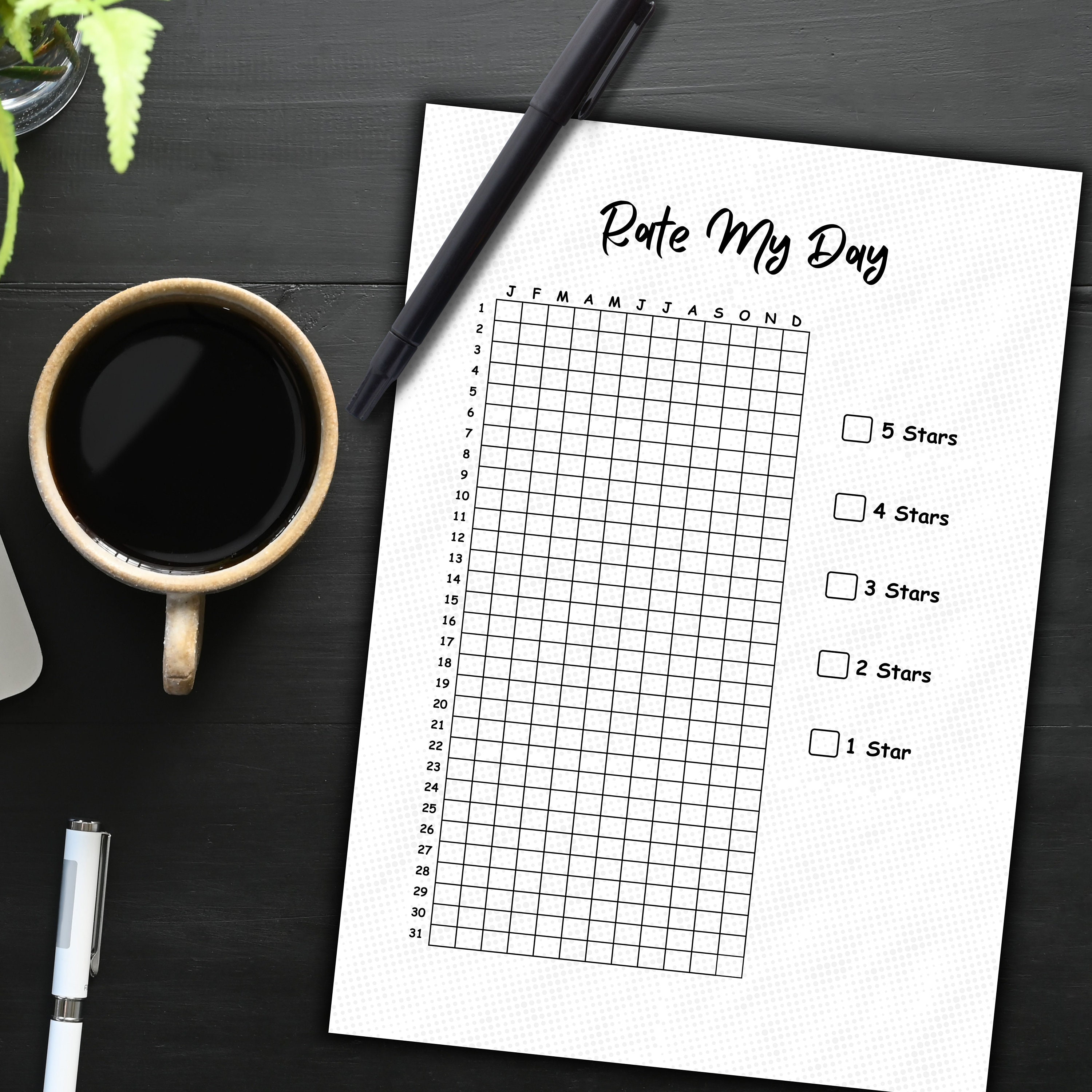 Rate My Day, Printable Daily Tracker, Daily Rating Log, Daily Tracker ... Rate My Day, Printable Daily Tracker, Daily Rating Log, Daily Tracker ...