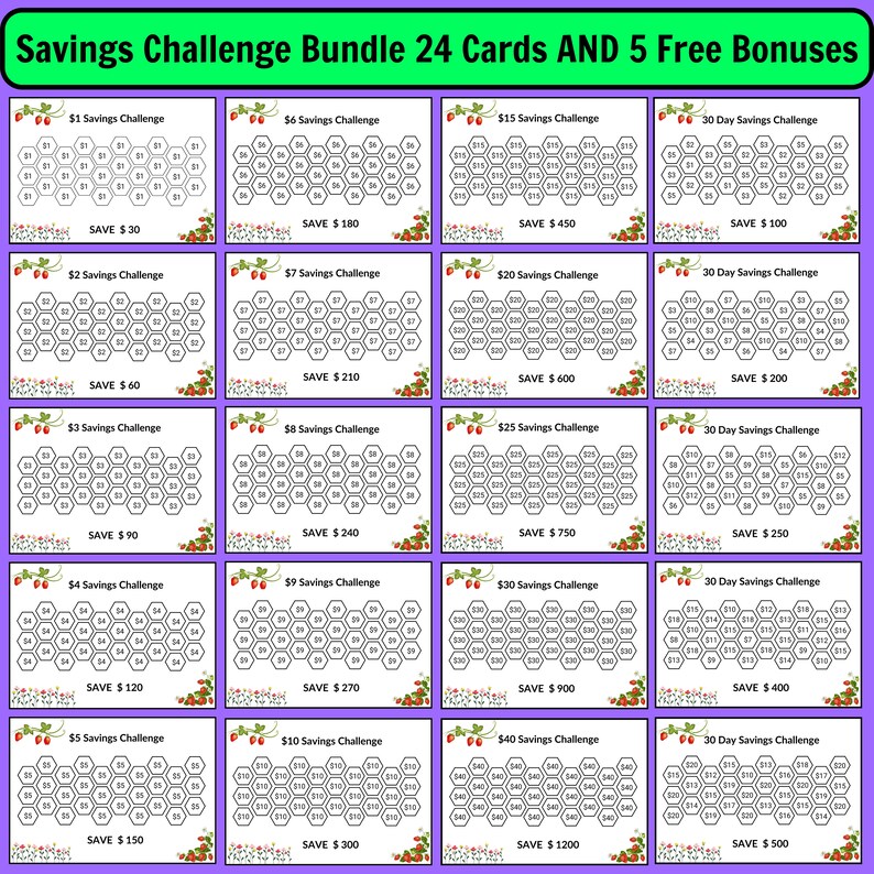 Savings Challenge Printable Cash Stuffing, A6 Budget Binder Envelope ...