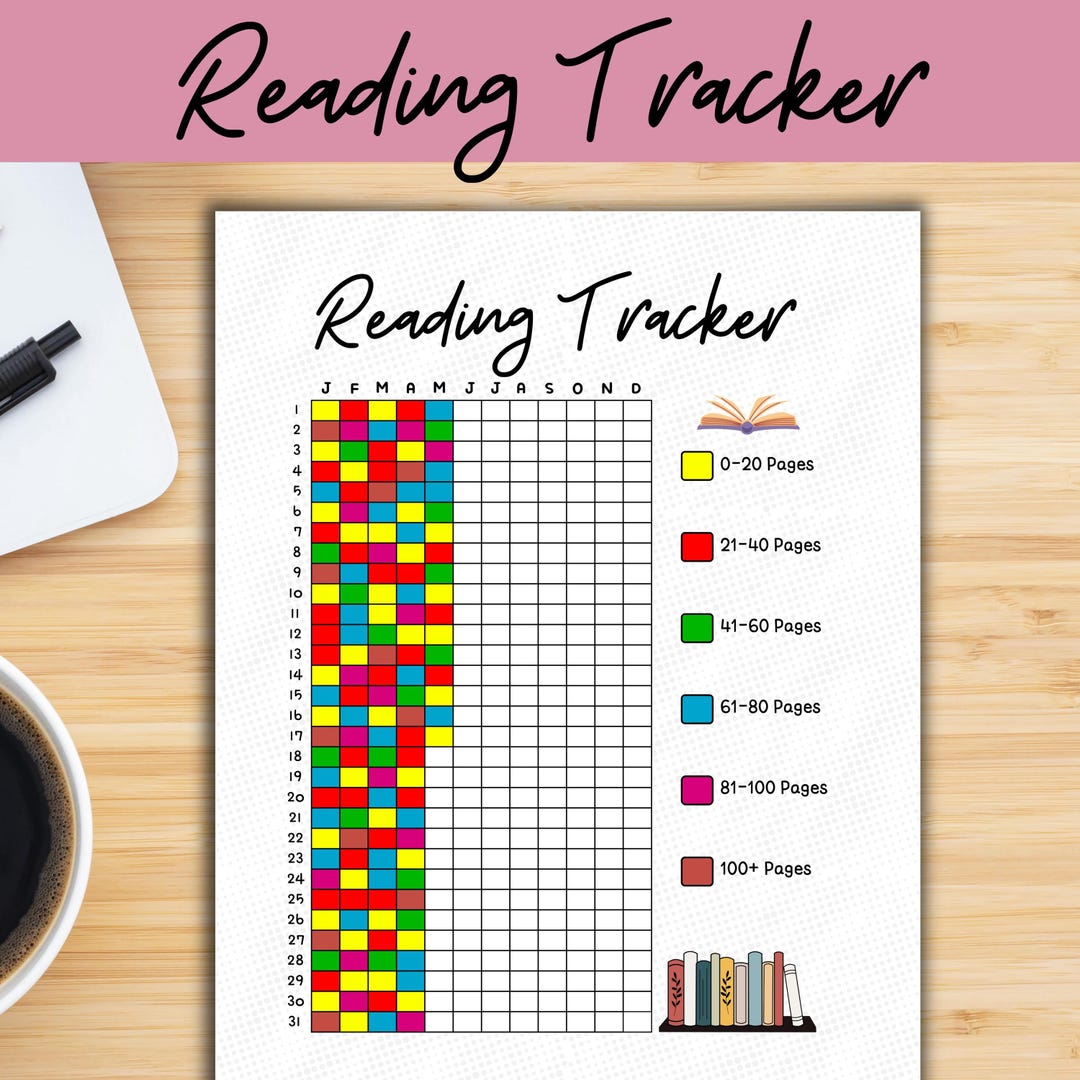 Printable Reading Tracker: Daily Habit Log (digital Download) - Etsy