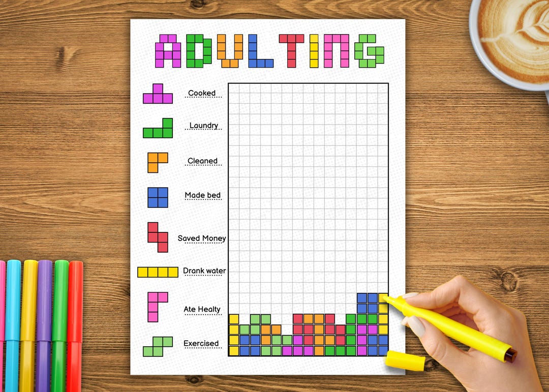 ADULTING Tracker | Bullet Journal Template | Printable Habit and Task ...