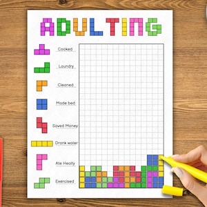 ADULTING Tracker | Bullet Journal Template | Printable Habit and Task ...
