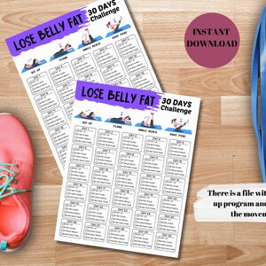30-day Belly Fat Burn Challenge | Home Workout Plan | 2 Difficulty ...