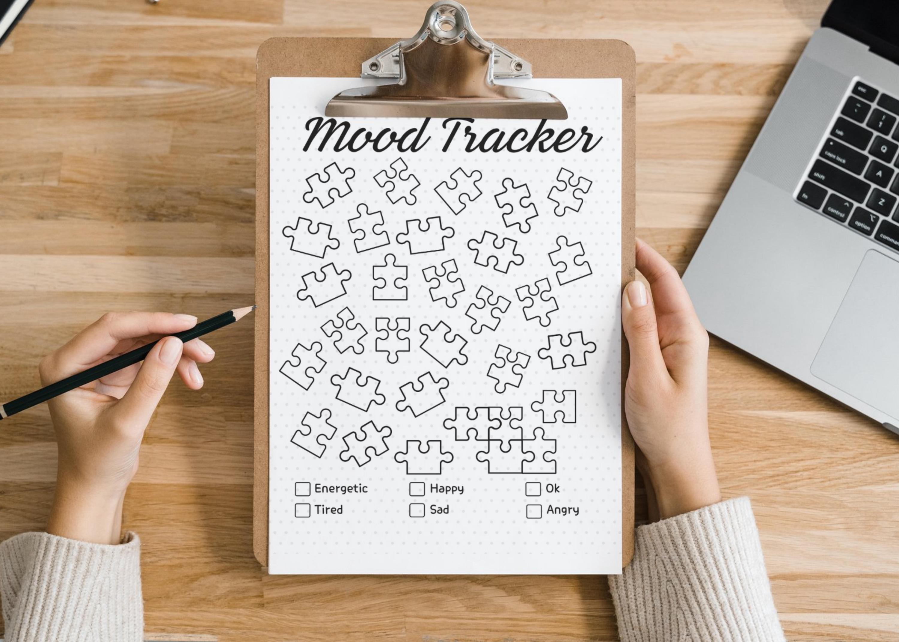 Puzzle Mood Tracker: Printable Monthly Journal (digital Download) - Etsy