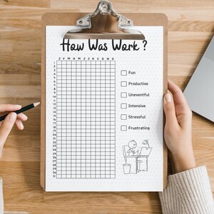 How Was Work Tracker - Workday Mood Tracker - PRINTABLE Journal Page ...