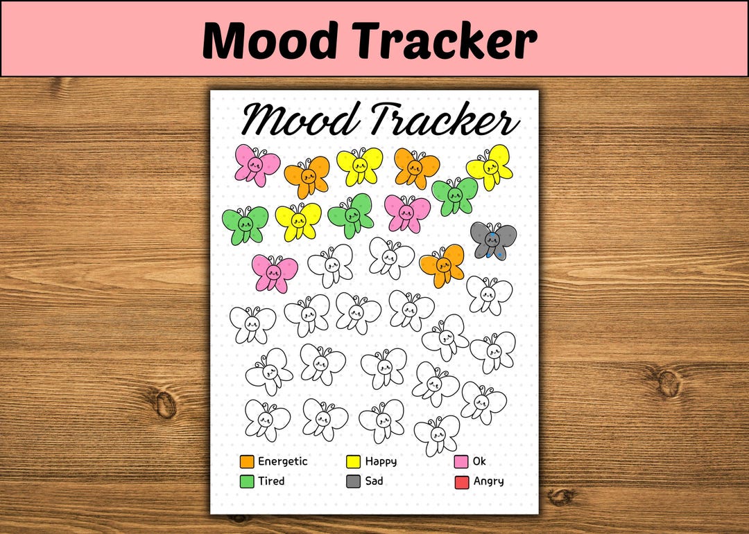 Butterfly Mood Tracker: Printable Monthly Journal (PDF) - Etsy