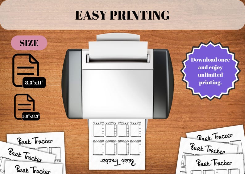 Printable Book Tracker: Reading Journal Page (digital Download) - Etsy