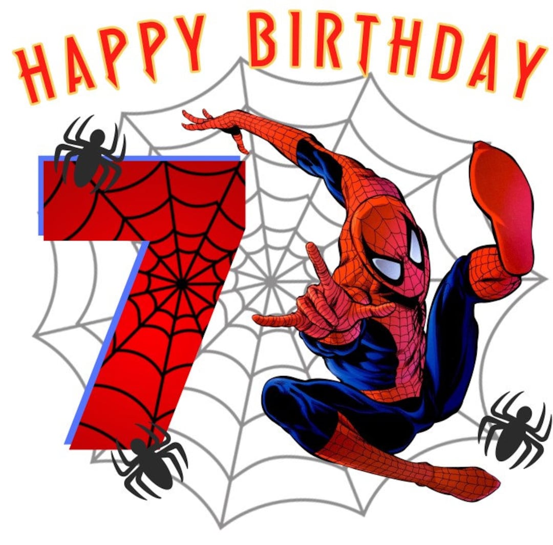 Spiderman Happy Birthday 7 / PNG - Etsy