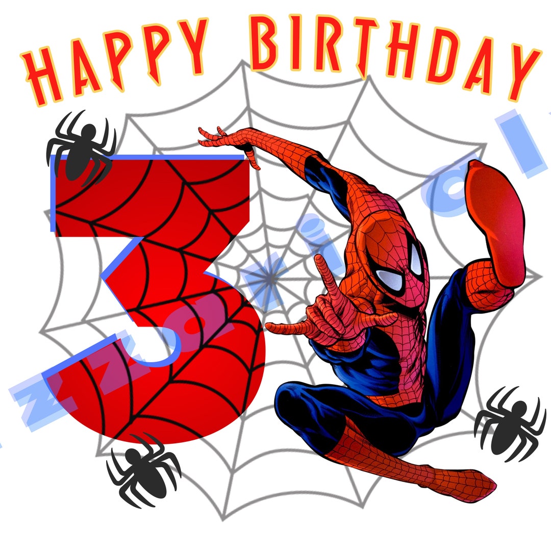 Spiderman Happy Birthday 3 / PNG - Etsy
