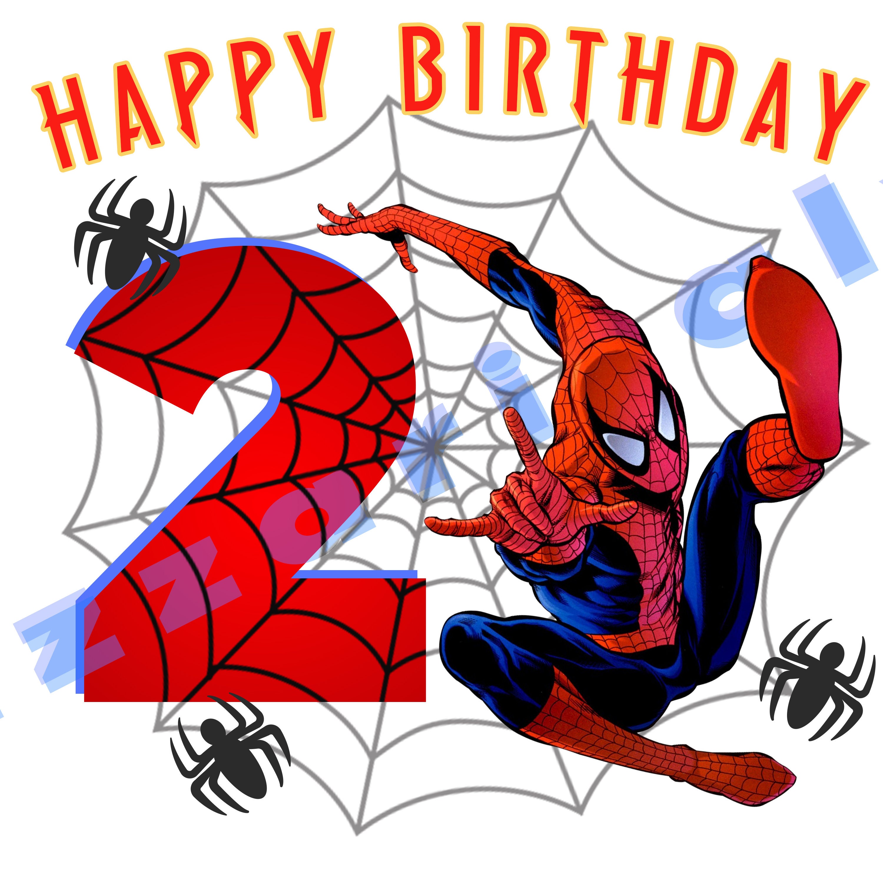 Spiderman Happy Birthday 2 / PNG - Etsy