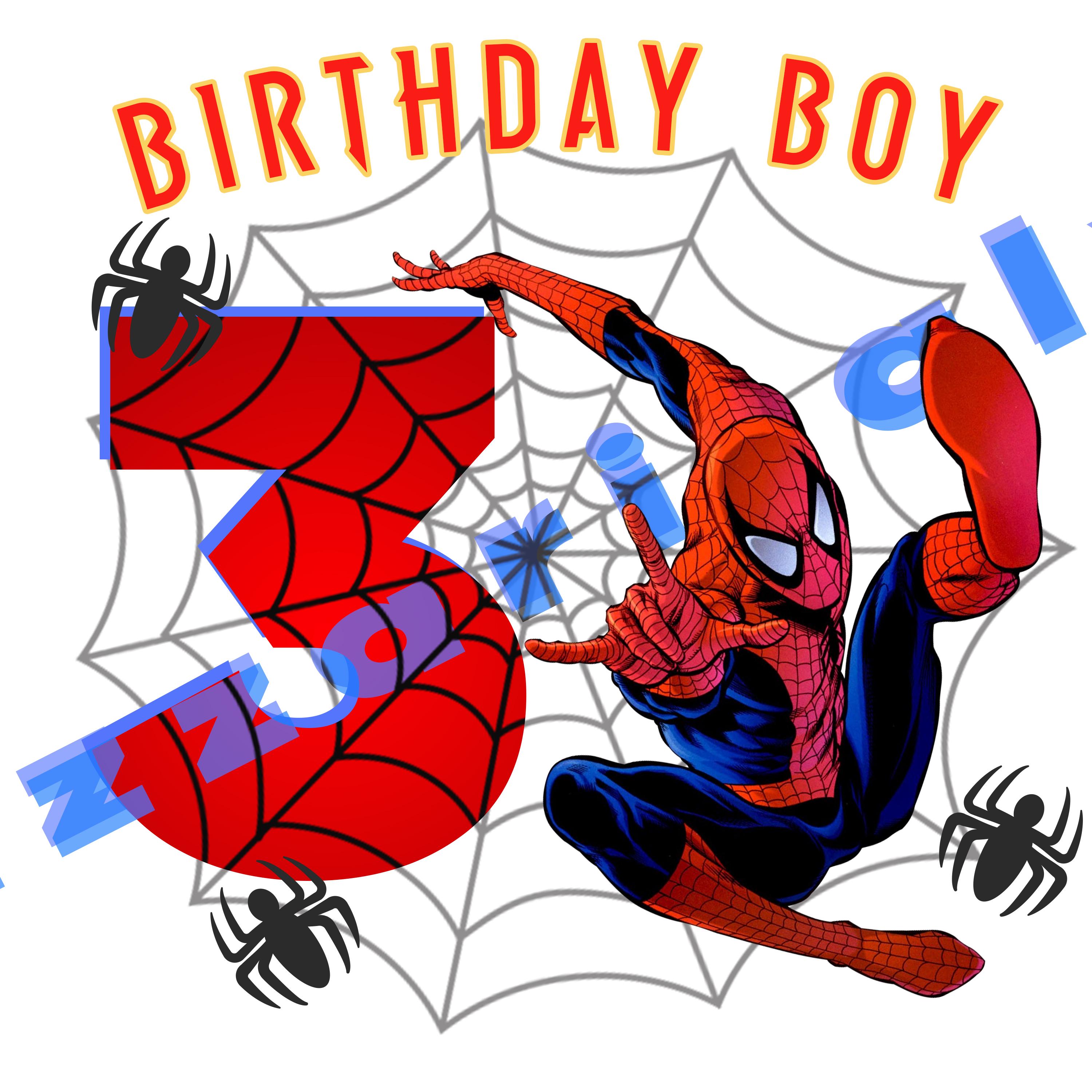 Spiderman Birthday Boy 3 / PNG - Etsy