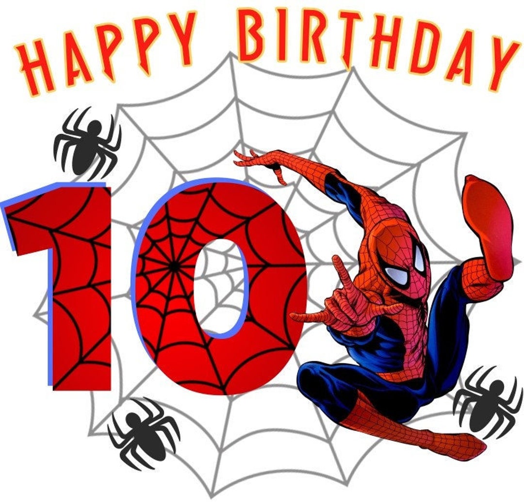 Spiderman Happy Birthday 10 / PNG - Etsy