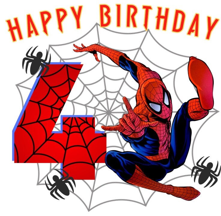 Spiderman Happy Birthday 4 / PNG - Etsy