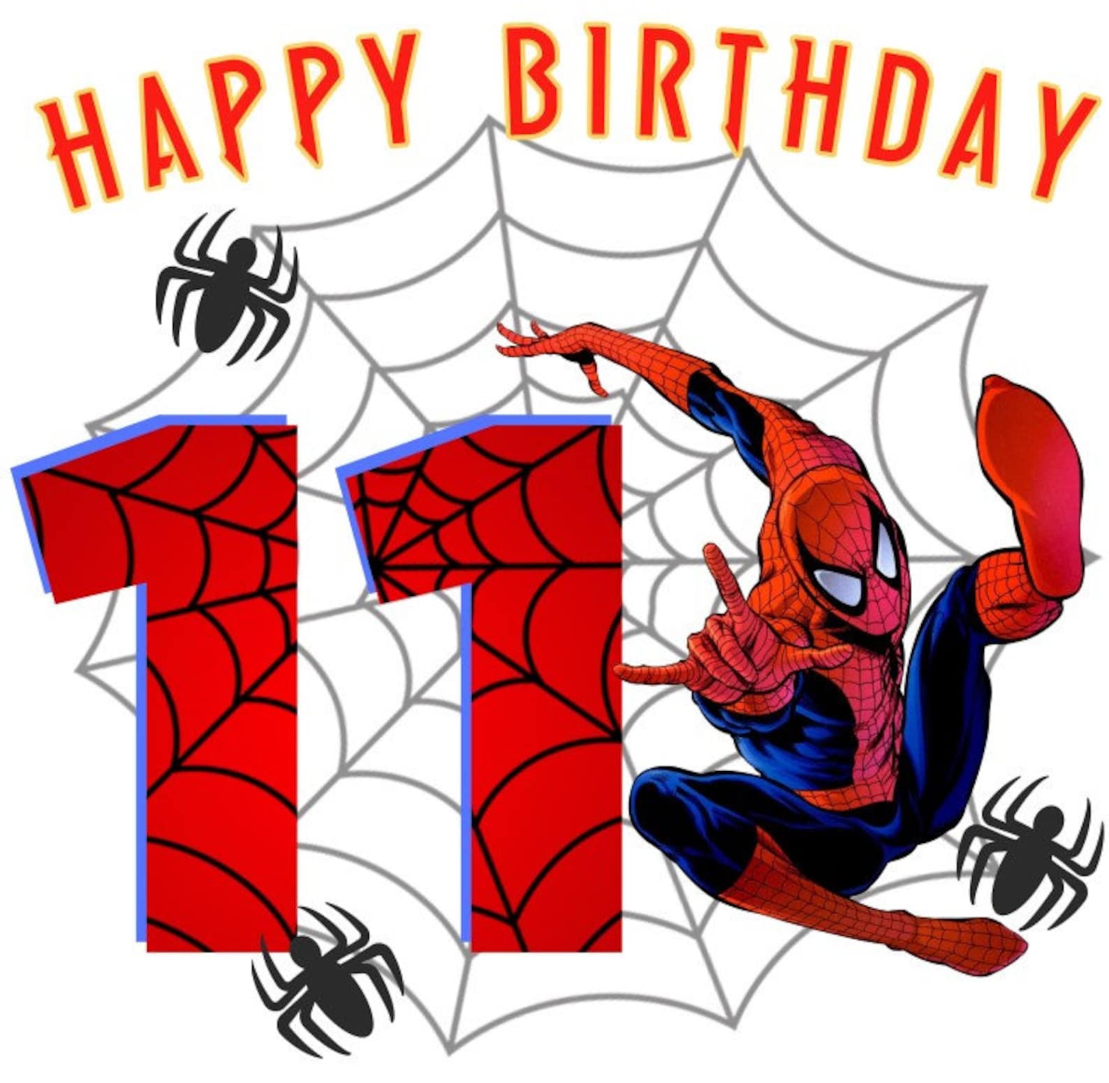 Spiderman Happy Birthday 11 / PNG - Etsy
