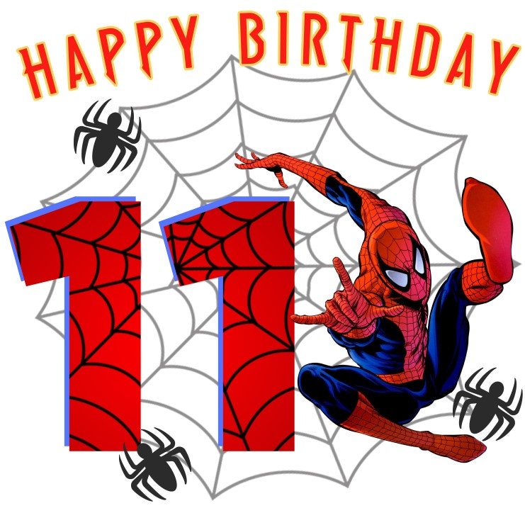 Spiderman Happy Birthday 11 / PNG - Etsy