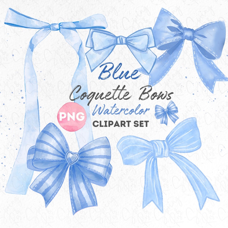 Blue Coquette Bow Png - Etsy