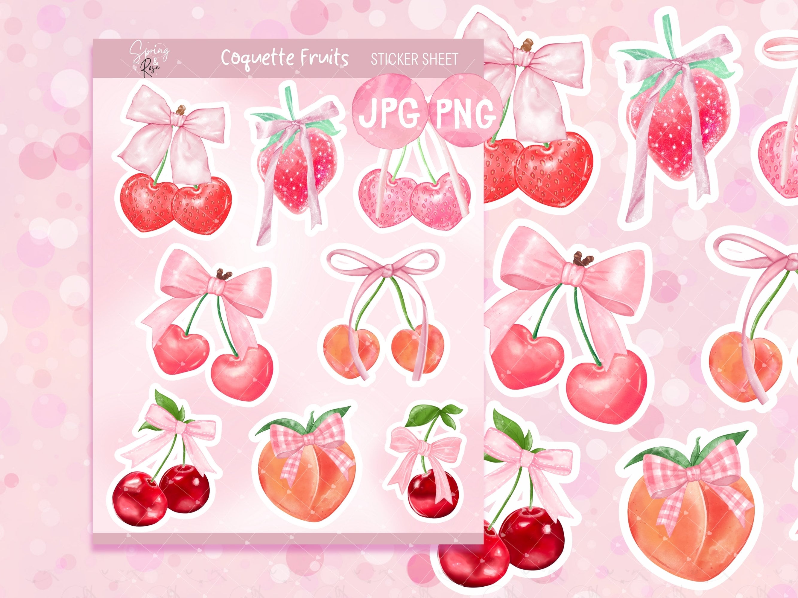 Printable Coquette Bow Sticker Sheet Pink Journal Stickers Coquette ...
