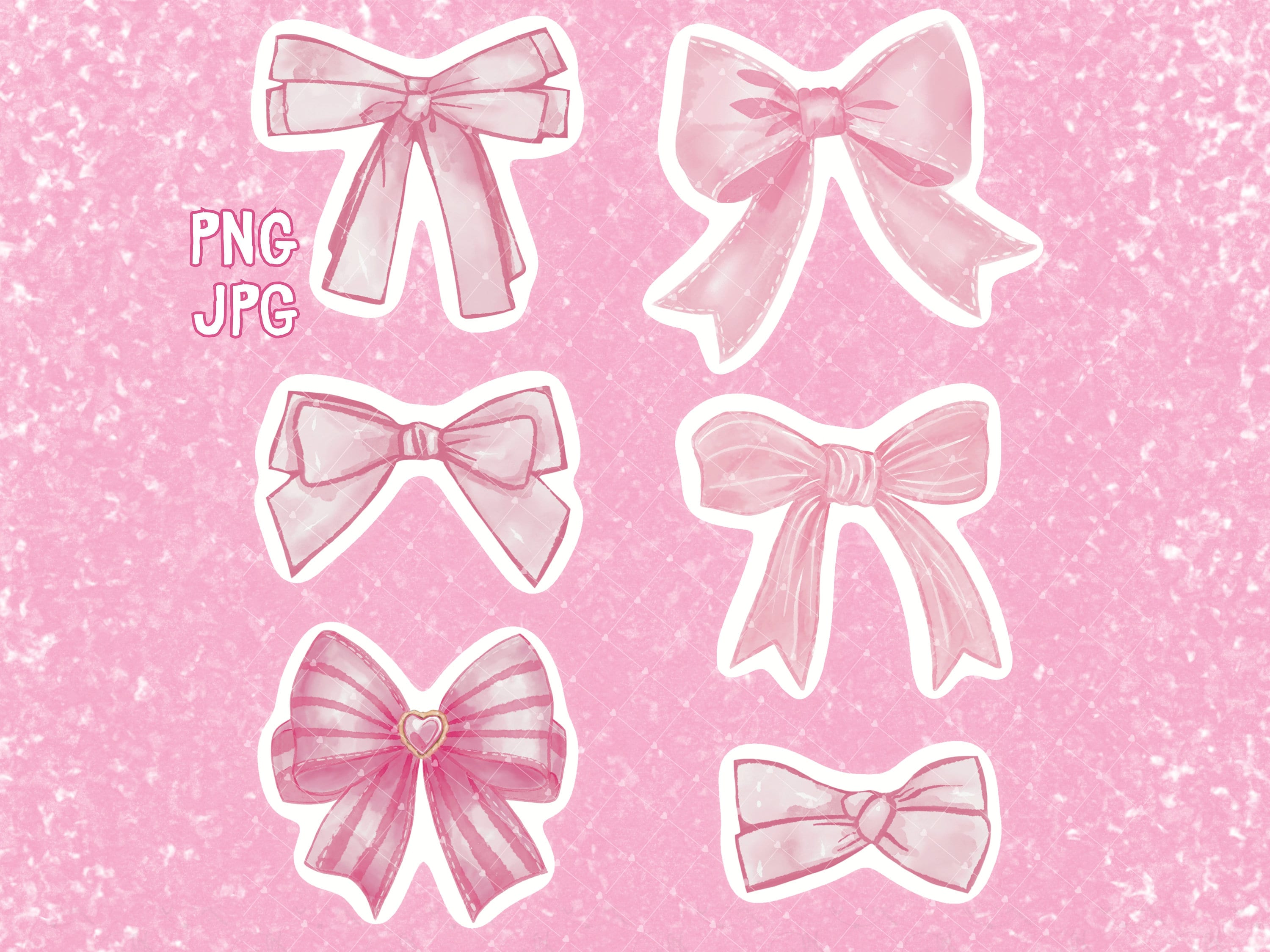 Printable Coquette Bow Sticker Sheet Pink Journal Stickers Cute ...