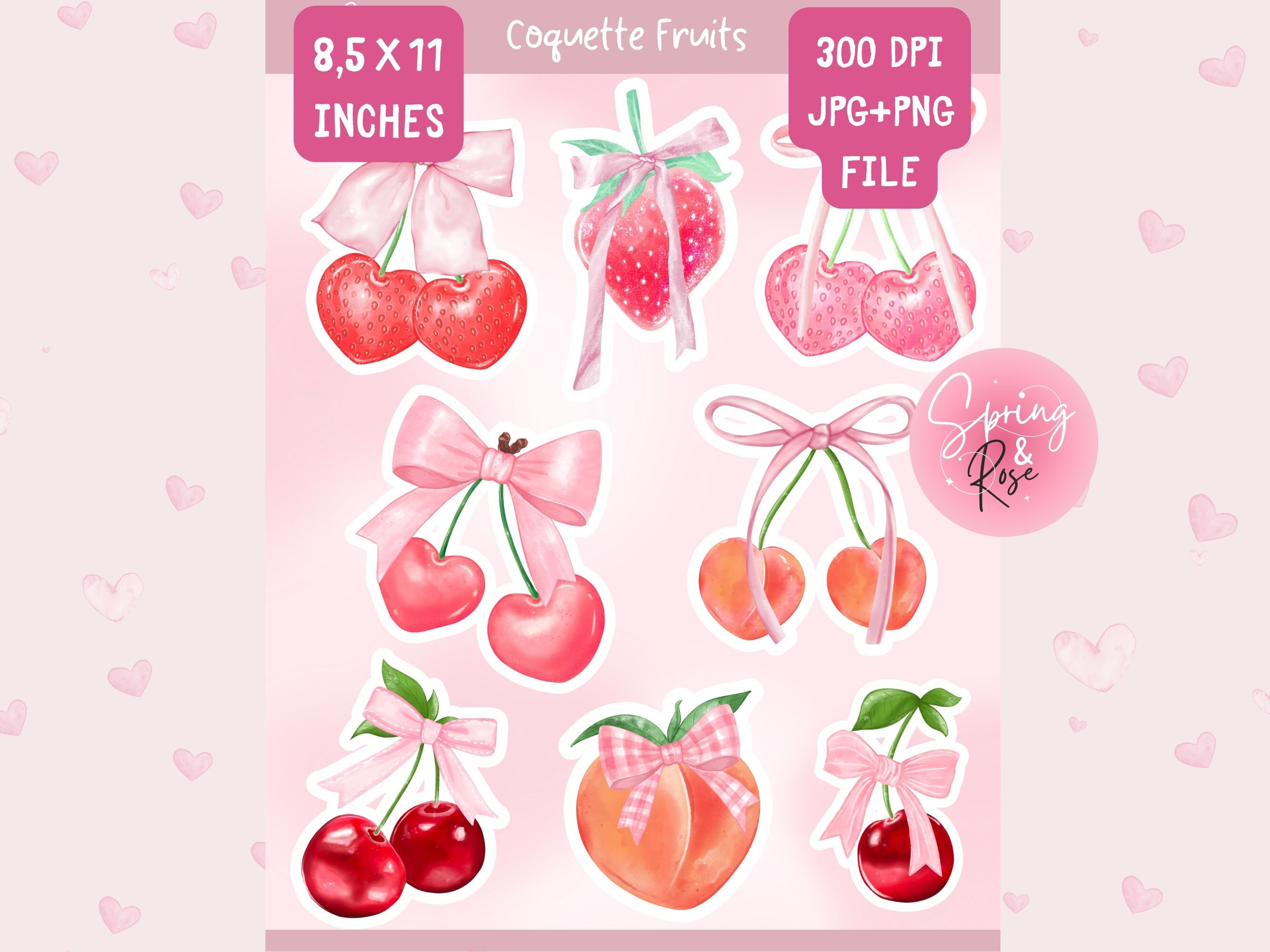 Printable Coquette Bow Sticker Sheet Pink Journal Stickers Coquette ...