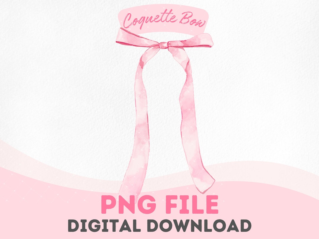Coquette Bow Png Pink Coquette Ribbon Bow Clipart Watercolor Png Bow ...