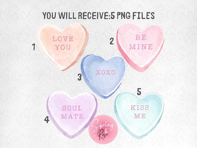 Valentines Candy Hearts PNG Clipart Set Valentines Conversation Candy ...