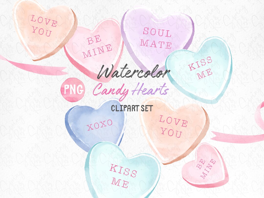 Valentines Candy Hearts PNG Clipart Set Valentines Conversation Candy ...