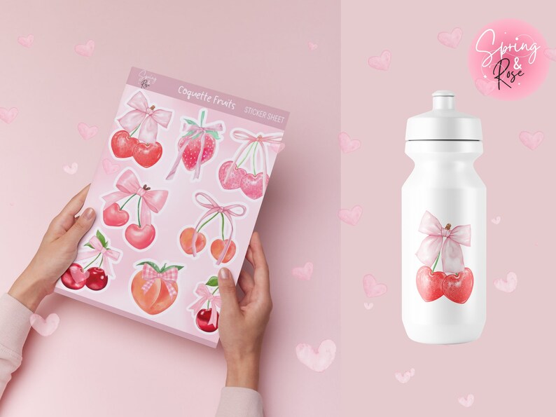 Printable Coquette Bow Sticker Sheet Pink Journal Stickers Coquette ...