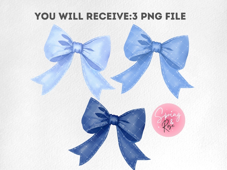 Blue Coquette Bow Denim Blue Ribbon Bow Png Clipart Set Coquette Blue ...