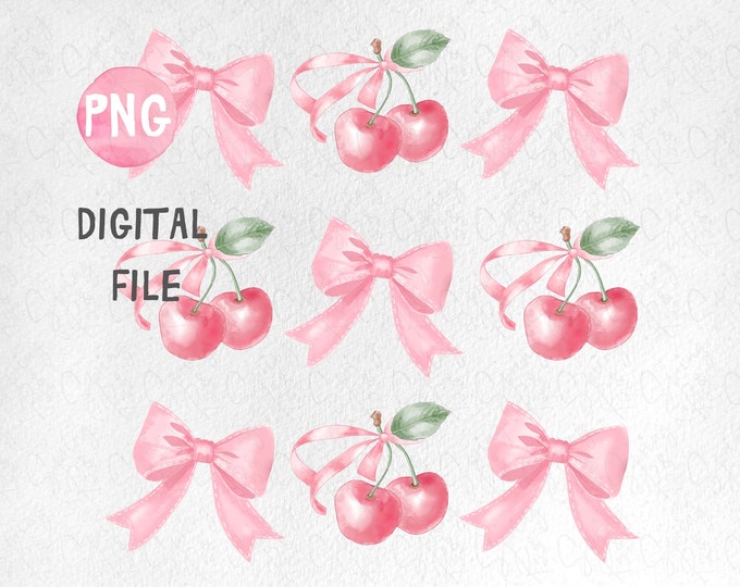 Pink Coquette Bows PNG Clipart Set Coquette Bow Digital Download ...