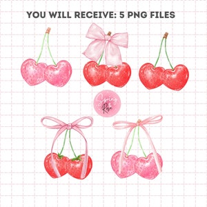 Coquette Strawberry Pink Bow Png Clipart Bundle Coquette Aesthetic ...