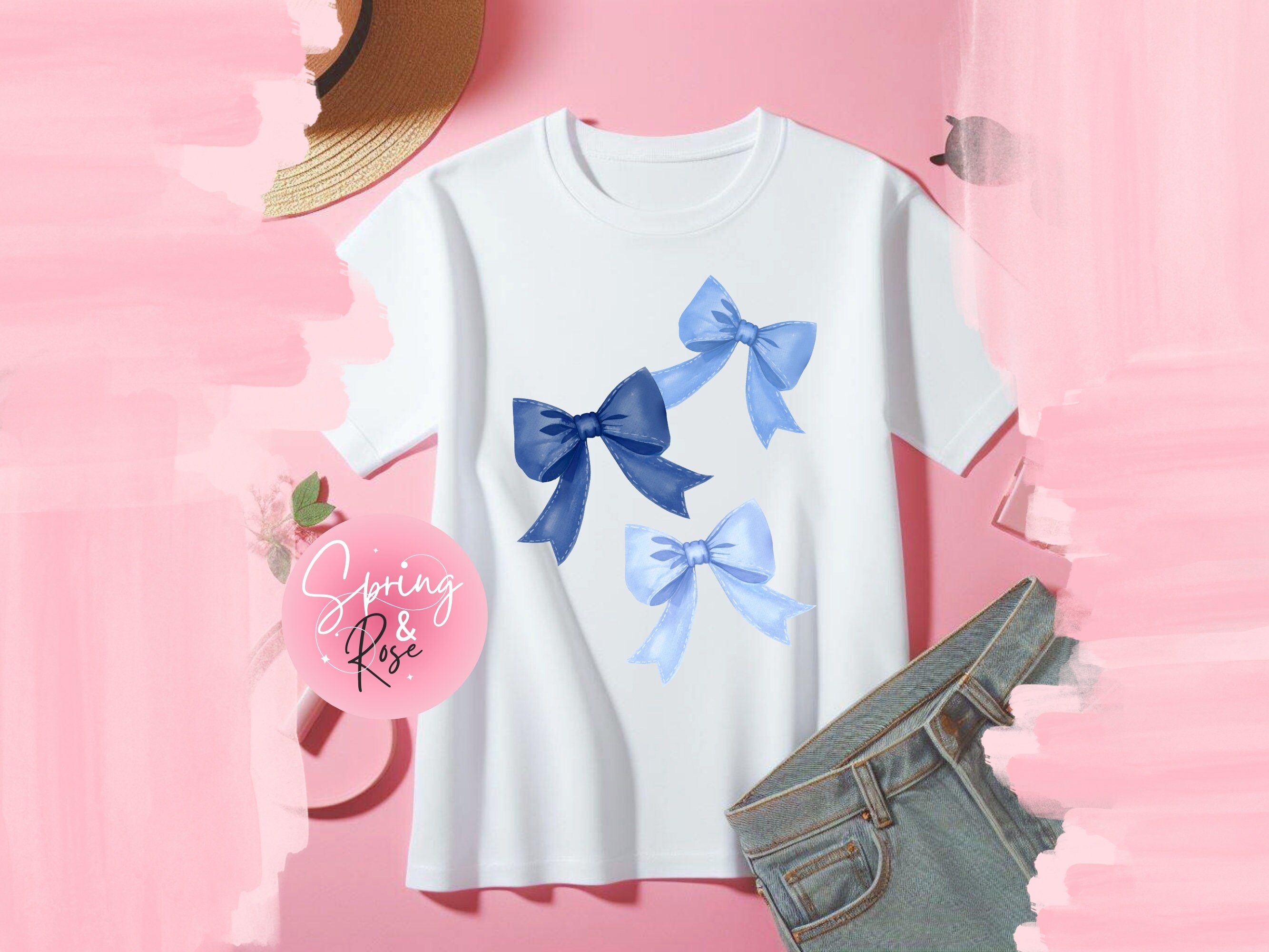 Blue Coquette Bow Denim Blue Ribbon Bow Png Clipart Set Coquette Blue ...