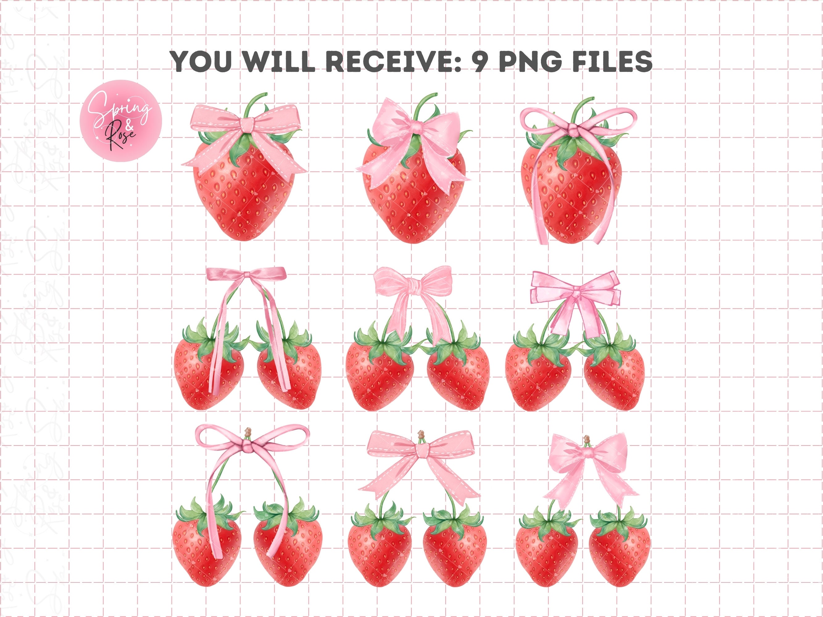 Coquette Strawberry Pink Bow Png Clipart Bundle Coquette Aesthetic ...