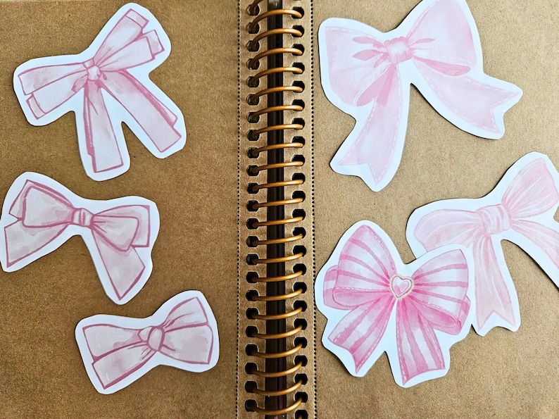 Printable Coquette Bow Sticker Sheet Pink Journal Stickers Cute ...