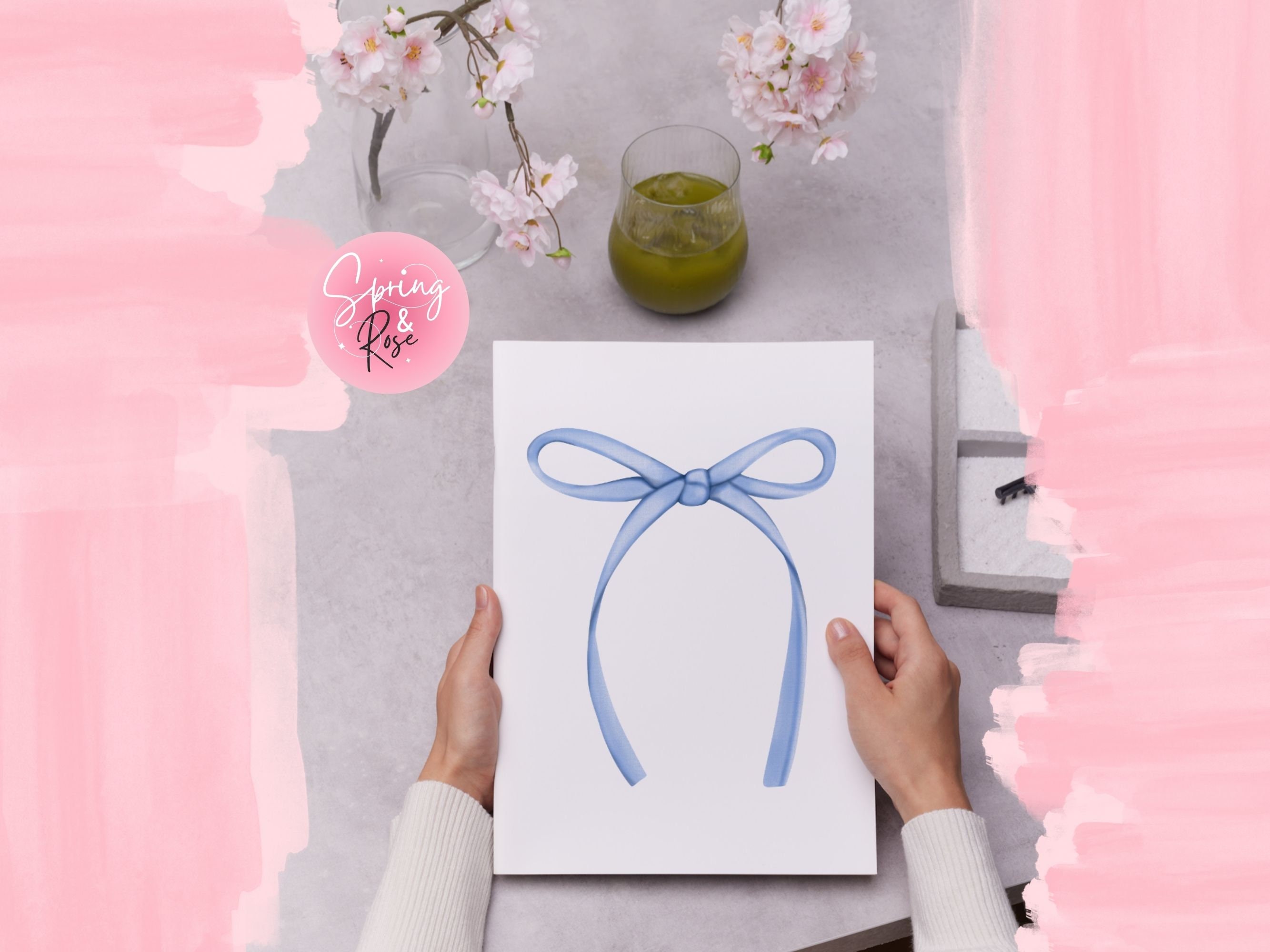 Blue Coquette Bow Denim Blue Ribbon Bow Png Clipart Set Coquette Blue ...