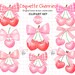 Coquette Cherry Png Pink Ribbon Bow Watercolor Clipart Bundle Digital ...