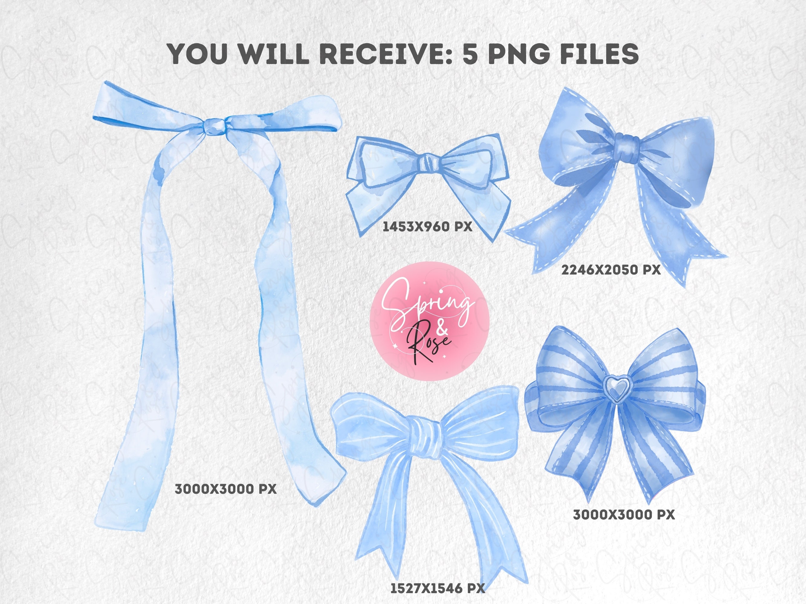 Blue Coquette Bows PNG Clipart Set Coquette Bow Digital Download ...