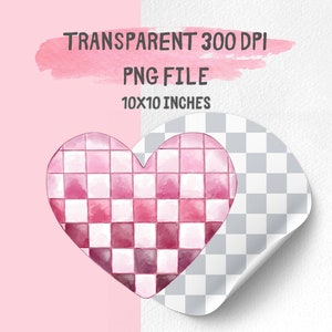 Watercolor Checkered Heart PNG, Valentine Clipart, Heart Clipart ...