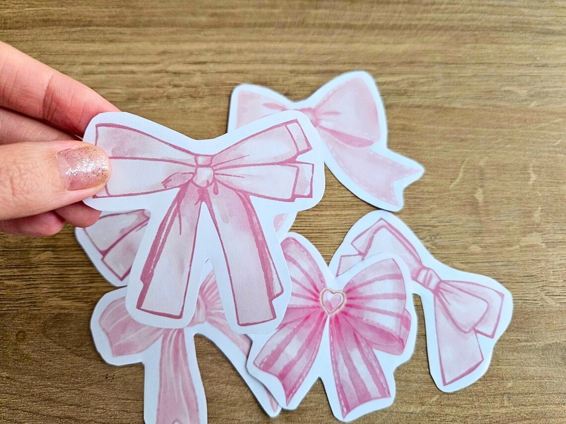 Printable Coquette Bow Sticker Sheet Pink Journal Stickers Cute ...
