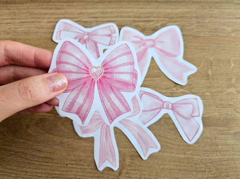 Printable Coquette Bow Sticker Sheet Pink Journal Stickers Cute ...