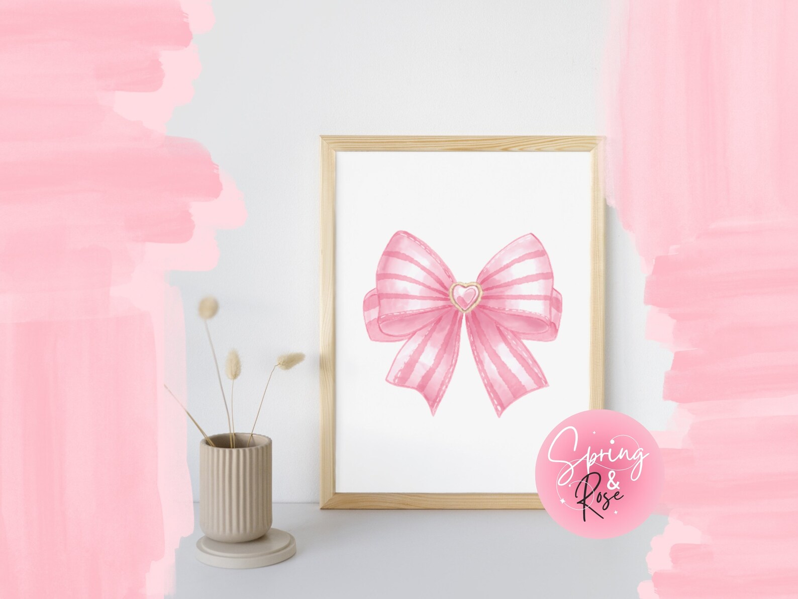 Pink Coquette Ribbon Bows and Cherries Watercolor PNG Clipart Set ...