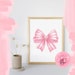 Pink Coquette Ribbon Bows and Cherries Watercolor PNG Clipart Set ...