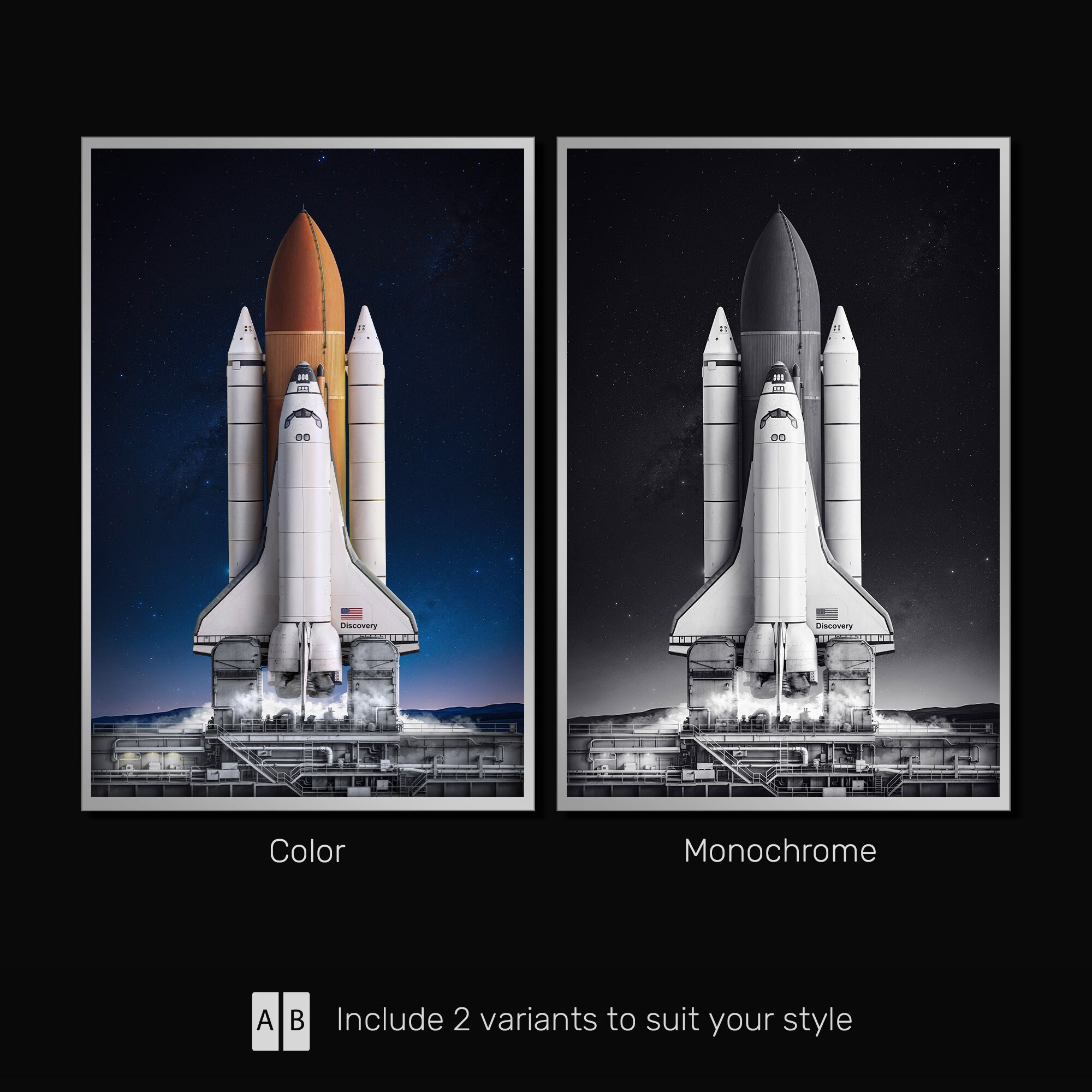 PREMIUM Space Shuttle Discovery Wall Art NASA Rocket Astronaut Sci-fi Science Technology ...