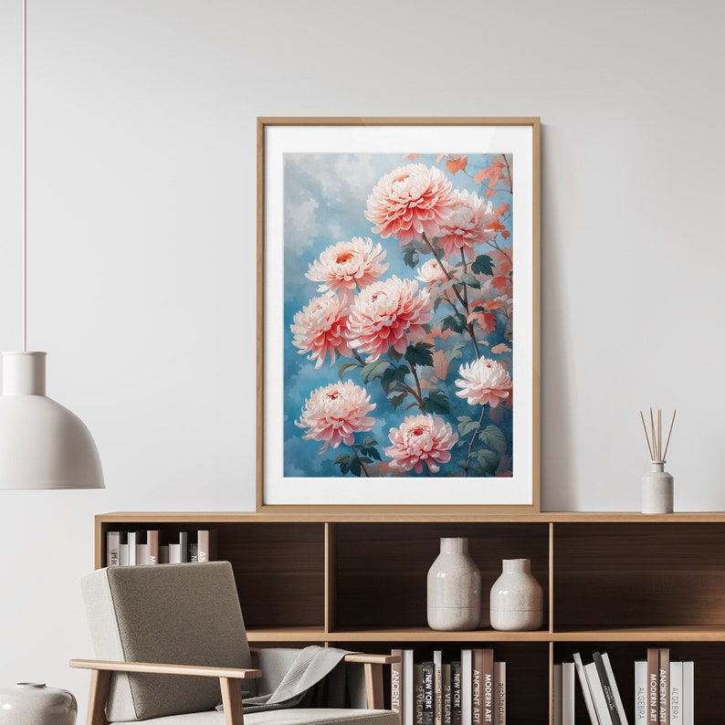 JAPANDI Kiku Blossom Wall Art Chrysanthemum Flower Floral Autumn ...