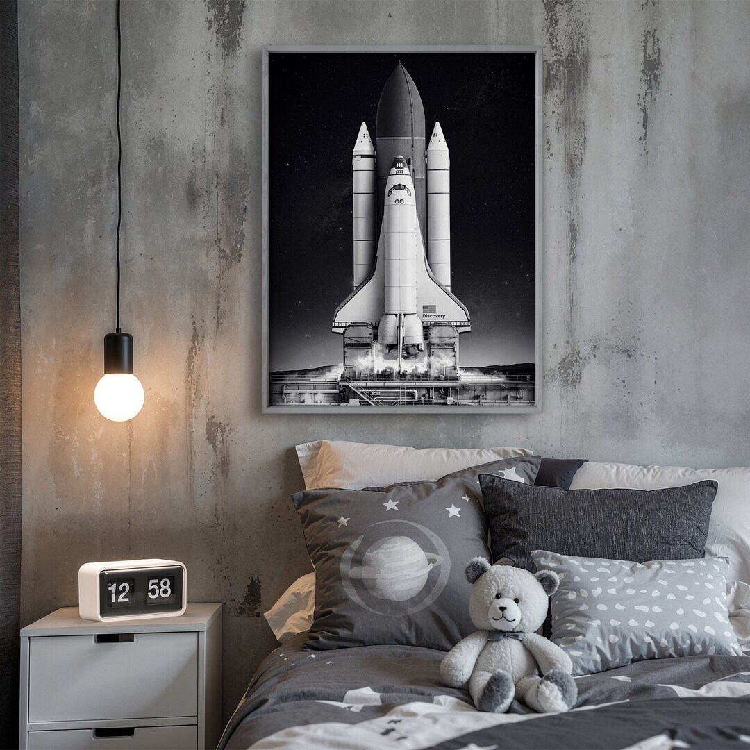 Space Shuttle Discovery Print | NASA Rocket Launch, Sci-fi Wall Art ...