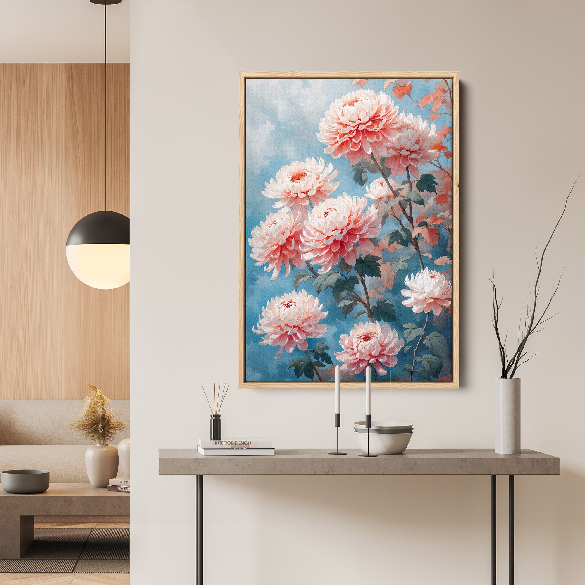 JAPANDI Kiku Blossom Wall Art Chrysanthemum Flower Floral Autumn ...