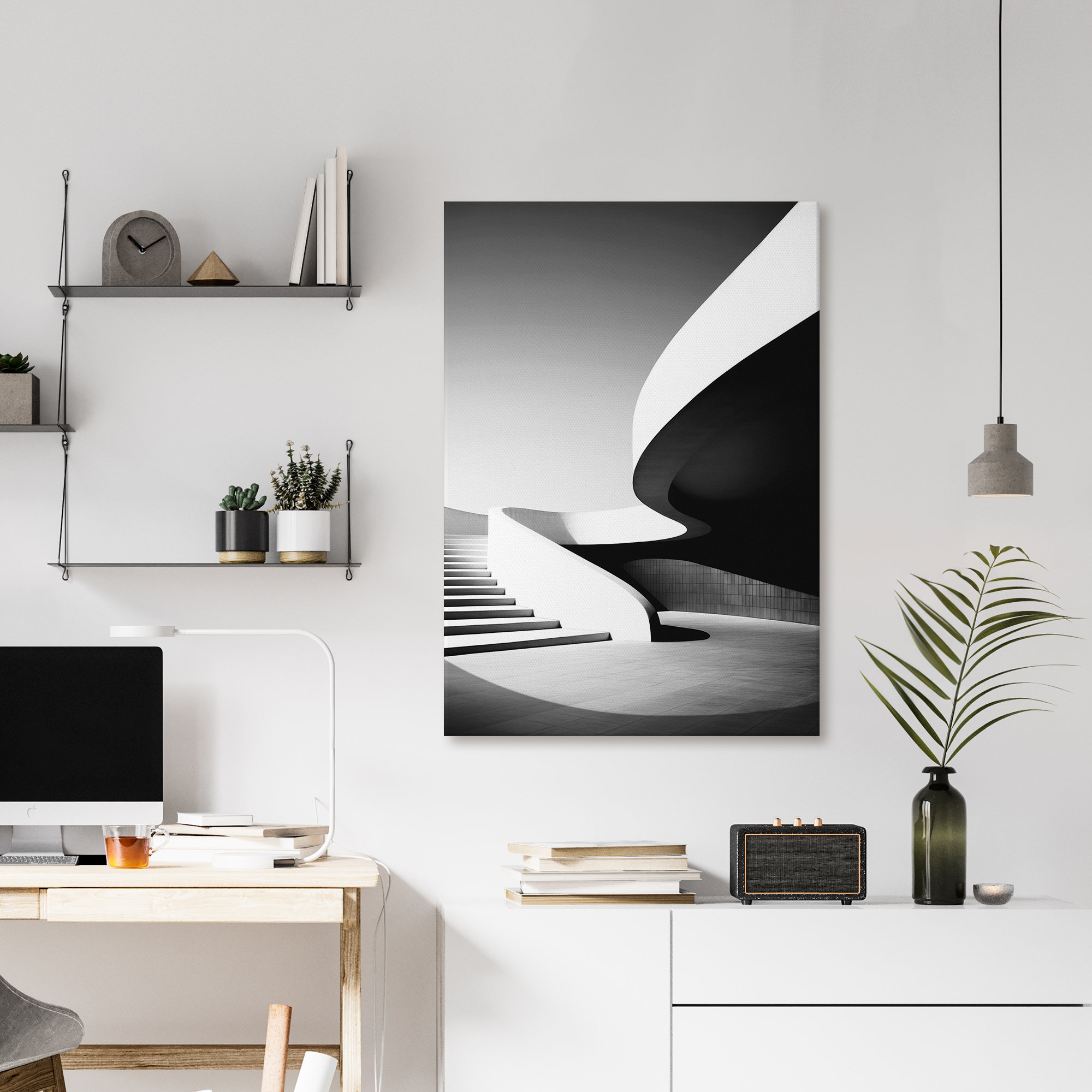 MINIMALIST Archi No. 1 & 2 Wall Art Set | Architectual | Black White ...