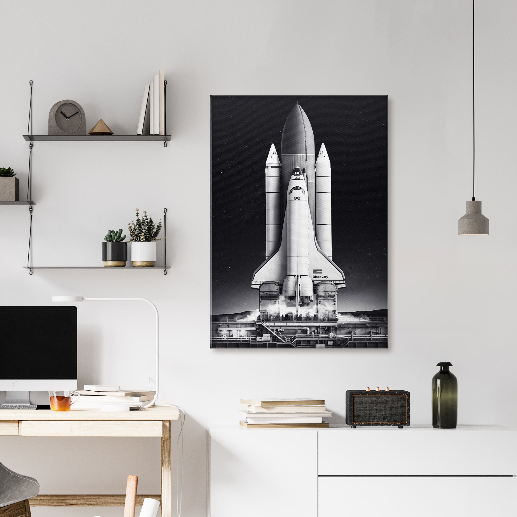 COSMOS Lunar Wall Art Set of 2 NASA Rocket Shuttle Space Planet Moon ...